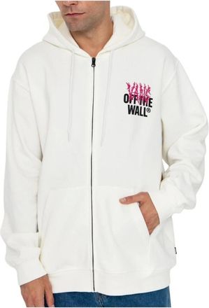 Vans Homme, Sweatshirts et sweats à capuche, Blanc, Taille: S Metal Wall Full Zip Sweat à capuche
