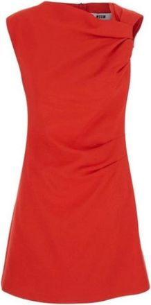 Msgm Msgm, Femme, Robes, Rouge, Taille: 38 FR Robe Asym&eacute;trique Msgm avec Motif Croix Rouge
