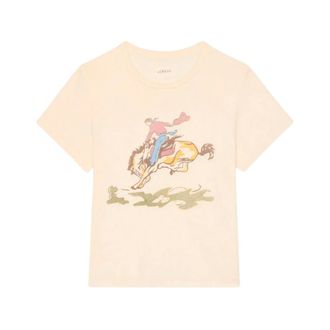 The Great. THE Great, Femme, Tops, Beige, Taille: 40 FR Little Rider Tee-shirt