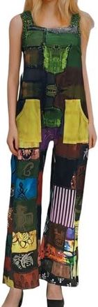 Generic Robes boh&egrave;me 2026 pour femmes, salopettes de style boh&egrave;me imprim&eacute; pour femmes et mode europ&eacute;enne, Vert, XXL