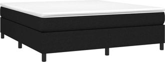 vidaXL Vidaxl - Cadre de lit &agrave; ressorts noir 180x200 cm - Tissu polyester - Pieds robustes pour stabilit&eacute; - Lattes en contreplaqu&eacute; pour soutien