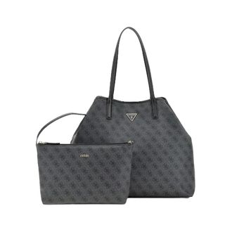 Guess Eco Victtoria Handtaschen Schwarz Leder - - Bags - Damen - Schwarzk - ONE SIZE