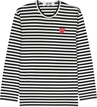 Comme Des Gar&ccedil;ons Gestreiftes T-Shirt - Schwarz