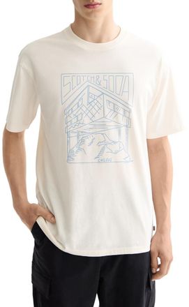 Scotch & Soda Herren Relaxed Fit Logo T-Shirt, Eggnog 270, XXL