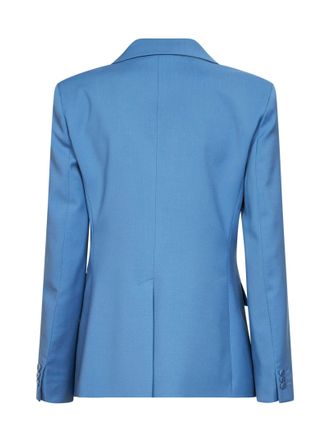 Max Mara Womens Light Blue Stretch Wool Blazer Virgin Jacket