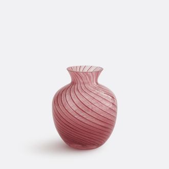 La Redoute Interieurs Vase En Verre Color&eacute; Rose &Agrave; Rayures Hauteur 102 Cm Marlia