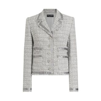 Dolce & Gabbana Zen Graue Frayed Jacke mit Taschen - - Jackets - Damen - Grau - M