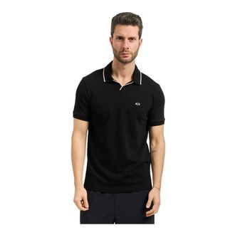 A|X Armani Exchange Homme, Tops, Noir, Taille: M Polo Classique en Piqu&eacute; de Coton Respirant