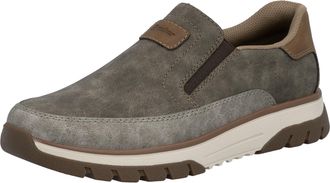 Rieker Slip-On Sneaker RIEKER, Herren, Gr. 41, taupe, braun, Lederimitat, Schuhe, Slipper, Halbschuh, Freizeitsneaker mit Kontrastbesatz