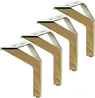 Generic Metallmöbel Beine, Eisen Tischbeine, Schwarze Sofafüße, Couchtisch Beine, Schrankbeine, Stützfuß, Möbelkomponente, hohe Härte, 4 Stück, Gold 12,5 cm /