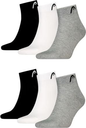 Head Lot de 6 paires de chaussettes de sport pour homme, Blanc/gris/noir., 39-42