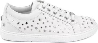 Jimmy Choo London Low-Top Sneaker - Cash Star Leather Sneakers - Gr. 39,5 (EU) - in Weiß - für Damen
