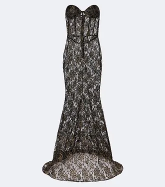 New Arrivals Robe longue bustier Evelyne en dentelle
