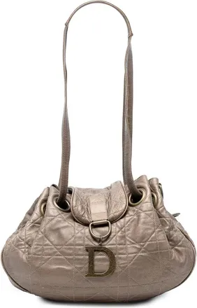 Dior Hobo Bags - Lambskin Cannage Drawstring Hobo - Gr. unisize - in Braun - für Damen