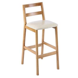 Generic Moderne Barhocker in Tresenh&ouml;he mit R&uuml;cken- und Fu&szlig;st&uuml;tze, K&uuml;cheninselhocker aus Leder f&uuml;r Restaurant, B&uuml;ro, Caf&eacute; - Braun