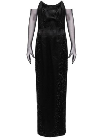 Bazza Alzouman robe longue à ornements strassés - Noir
