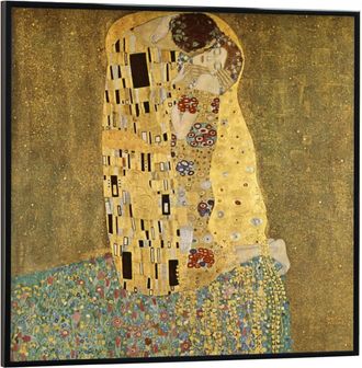 artboxONE Poster mit schwarzem Rahmen 50x50 cm Klimt quadratisch Abstrakt Der Kuss - Gustav Klimt - Bild klimt