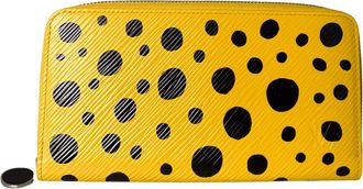 Louis Vuitton Portemonnaie - Louis Vuitton x Yayoi Kusama Zip Around Epi-Leder - Gr. unisize - in Gelb - f&uuml;r Damen