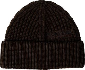 Dondup Homme, Accessoires, Brun, Taille: ONE Size Ribbed Knit Beanie