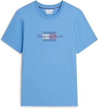 Tommy Hilfiger T-Shirt aus Baumwolle mit Label-Print, Regular Fit in