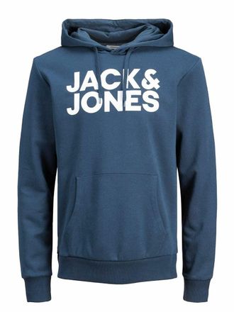Jack & Jones Herren JJECORP Logo Sweat Hood, Insignia Blue/Large Print/W W, XXXL