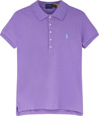 Polo Ralph Lauren Femme, Tops, Violet, Taille: 40 FR Buttoned Placket Polo