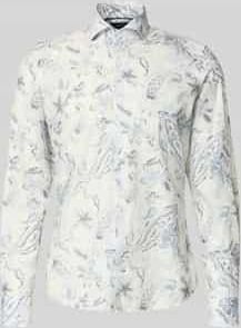 Joop Slim Fit Business-Hemd aus Leinen-Mix Modell Pai