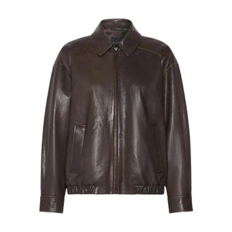 Max Mara Cose Lederjacke - - Jackets - Damen - Braun - 2XS