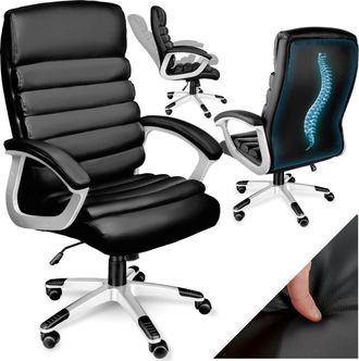 TecTake Design B&uuml;rostuhl, Schreibtischstuhl, h&ouml;henverstellbarer Chefsessel, Arbeitsstuhl, B&uuml;rostuhl ergonomisch, Drehstuhl mit Armlehnen und Wippfunktion, Sof