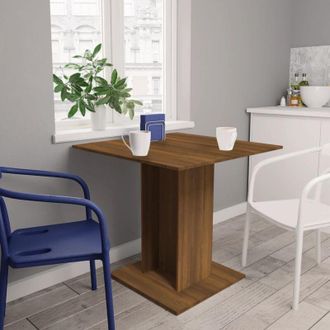vidaXL Vidaxl - Table &agrave; d&icirc;ner Ch&ecirc;ne marron 80x80x75 cm Bois ding&eacute;nierie