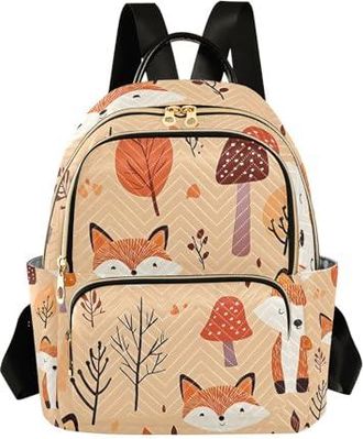 Mnsruu Mini sac à dos pour femme - Motif renard - Orange - Petit sac à dos tendance - Sac à dos décontracté, Multi954, S
