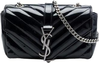 Saint Laurent Sac bandouli&egrave;re en cuir verni matelass&eacute; doccasion - Femme - Pre-owned - Noir - Taille: ONE Size