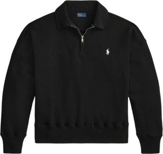 Ralph Lauren Femme, Sweatshirts et sweats &agrave; capuche, Noir, Taille: 42 FR Half-Zip Sweater