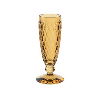 Villeroy & Boch Boston Saffron Sekt-/ Champagnerglas Gelb, Spülmaschinenfest, Prosecco Glas, Sektflöte, Außergewöhnliches Glas für Sekt und Champagner, Kristallglas