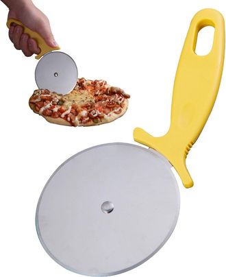 Generic Pizzaschneider aus Edelstahl - manueller Schneider mit scharfer Klinge und komfortablem Griff, langlebiges Pizzaschneiderrad zum einfachen Schneiden v