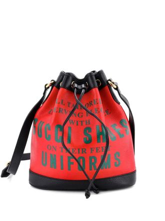 Gucci 100 Printed Leather bucket bag - Rot