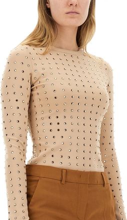 Sportmax Crystal-Embellished Blouse - Beige