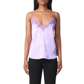 Pinko Lila Pink Satin Seidentop - - Tops - Damen - Lila - S