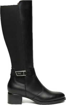 Nero Giardini I514643D Bottes Femme en Cuir Et Tissu - Noir 39 EU