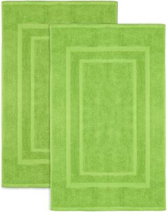 NatureMark 2er Pack Badvorleger Badematte | Premium Qualität | 100% Baumwolle | 50 x 80 cm | Duschvorleger Duschmatte Doppelpack | (2er Pack 50 x 80 cm, Apfel gr