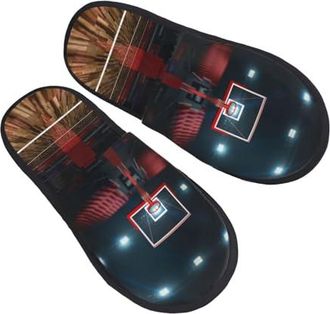 Generic Slippers Modèle De Terrain De Basket-Ball Lavables Chaussons Maison Antidérapantes Pantoufles En Coton Pour Voyage Hôtels Chambre M