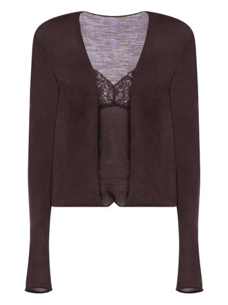 Alberta Ferretti lace cardigan - Rouge