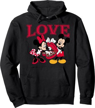 Disney Mickey Mouse And Minnie Love Valentine Pullover Hoodie