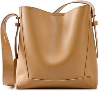 Generic Sacs seau pour femme - Sac fourre-tout en cuir v&eacute;ritable - Sac &agrave; bandouli&egrave;re Hobo - Grande capacit&eacute; - Sac &agrave; main de travail sous les bras avec fermetu