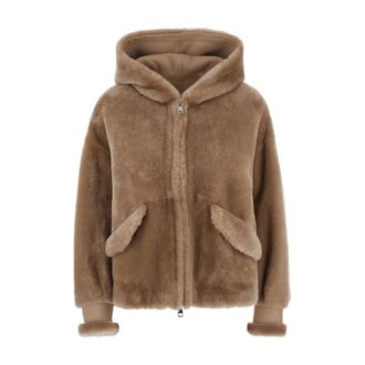 BLANCHA Kapuzenjacke aus Kunstpelz - - Jackets - Damen - Beige - S