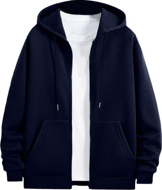 SOLY HUX Kapuze Pullover Herren Jacke Winterjacke Kapuzejacke Hoodie Sweatshirt mit Tasche Zip Up Herbst Fr&uuml;hling Outfit K&ouml;nigsblau L