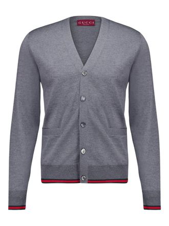 Gucci Wollcardigan mit Web-Detail - Grau