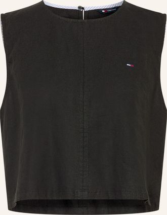 Tommy Jeans Top Mit Leinen schwarz