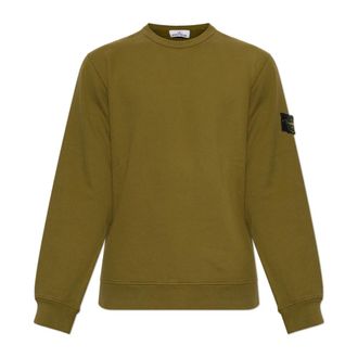 Stone Island Logo Patch Sweatshirt - - Sweatshirts & Hoodies - Herren - Gr&uuml;n - S