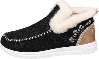 Generic Bottes orthop&eacute;diques confortables en polaire pour femme - Chaussures dhiver doubl&eacute;es chaudes avec semelle antid&eacute;rapante, Noir, 42.5 EU